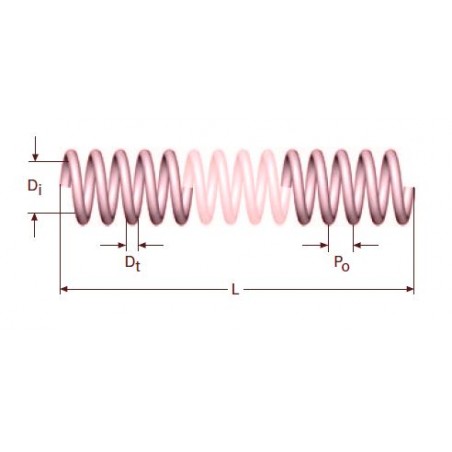 No end compression spring DIN 2095 M04MCPF5040